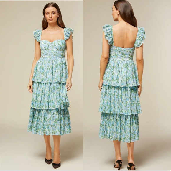 Rachel Parcell | Dresses | Rachel Parcell Corset Pleated Midi Dress ...